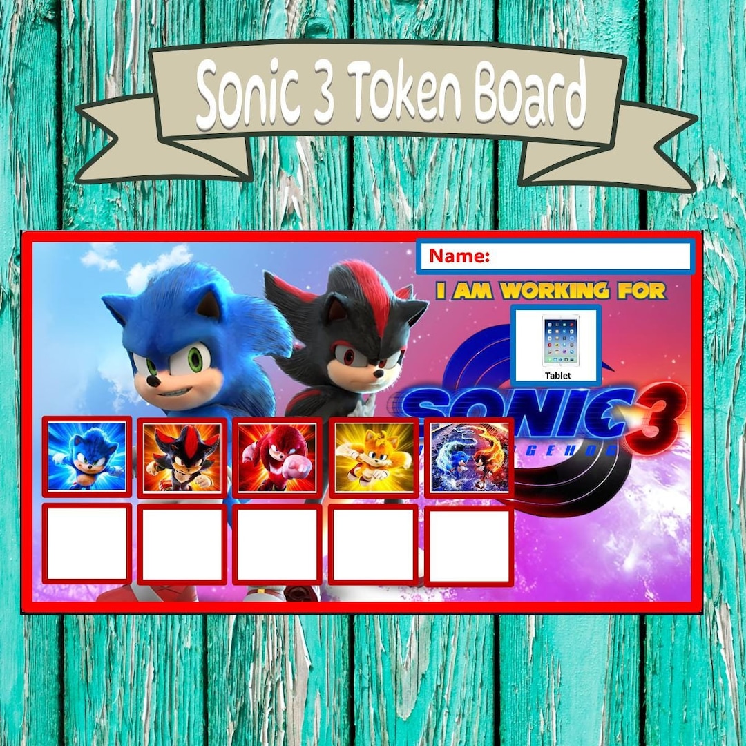 Sonic 3 Token Board Economy With 6-10 Token Board Options, ABA, Special ...