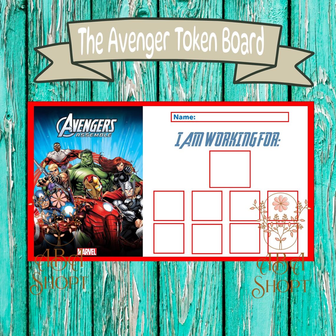 The Avengers Token Board Economy With 5,8 & 10 Token Board Options, ABA ...