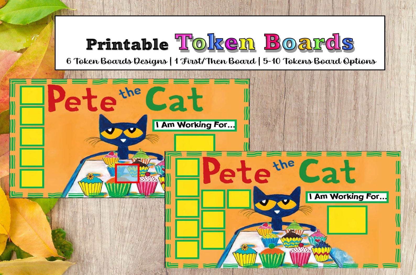 Pete the Cat Token Board With 5, 6 & 10 Token Board Options, 8 Token ...