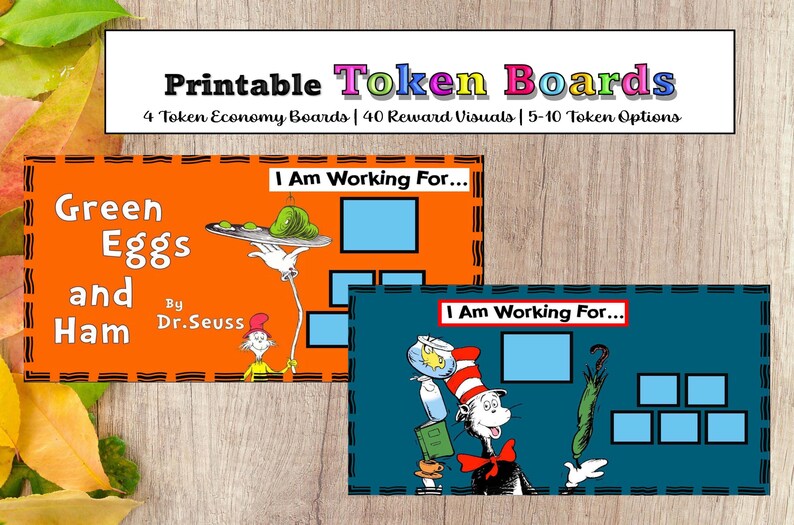 Cat in the Hat and Green Eggs and Ham Token Board | 4 Token Boards | 4 ...