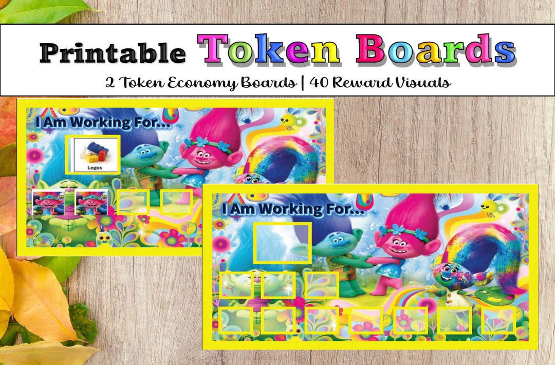 Trolls 1 Token Board Bundle| 5 & 10 Tokens, Visuals, BCBA, RBT, Special ...