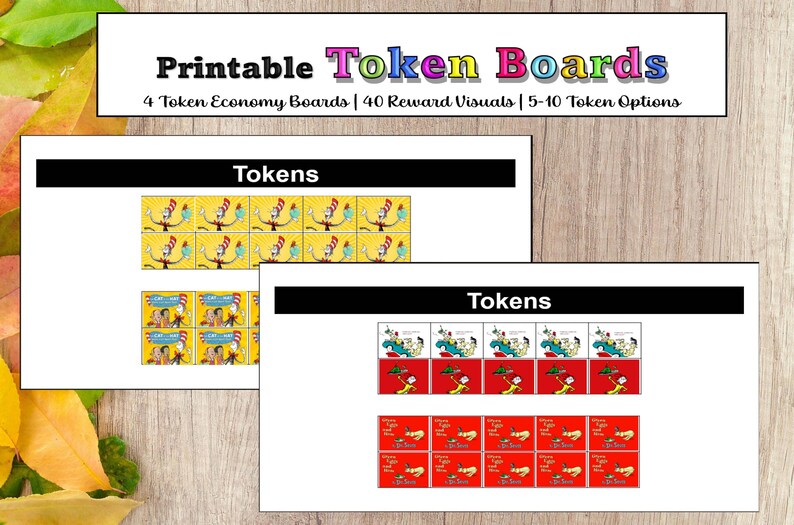 Cat in the Hat and Green Eggs and Ham Token Board | 4 Token Boards | 4 ...