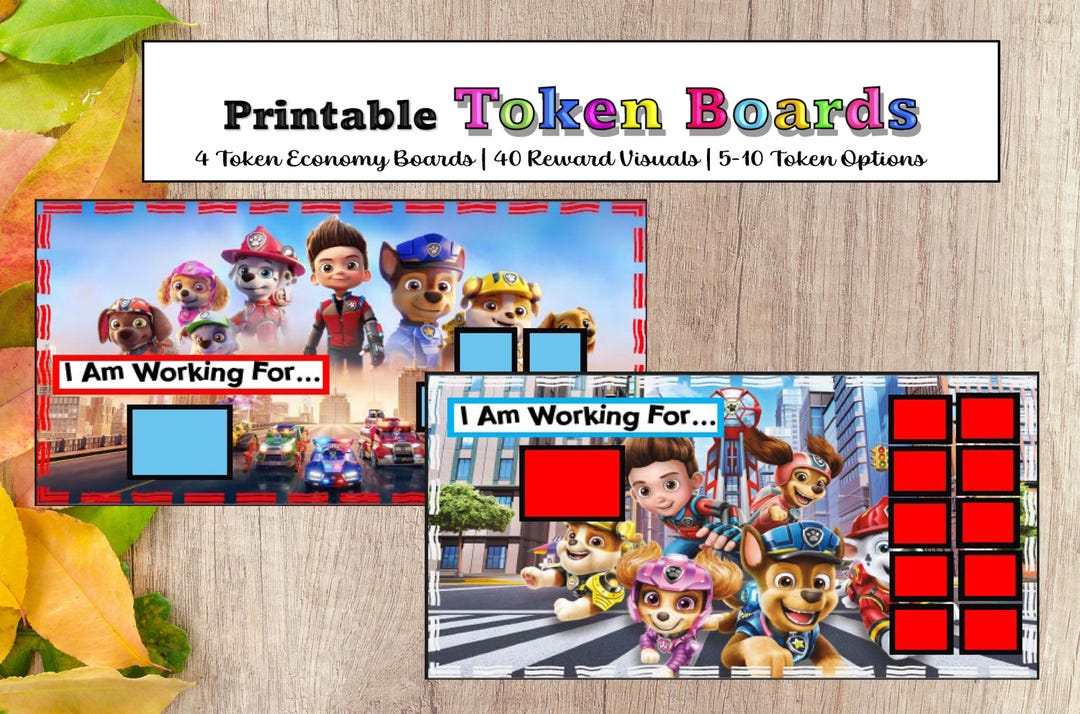 Paw Patrol Token Board Economy With 5 -10 Token Board Options, ABA ...