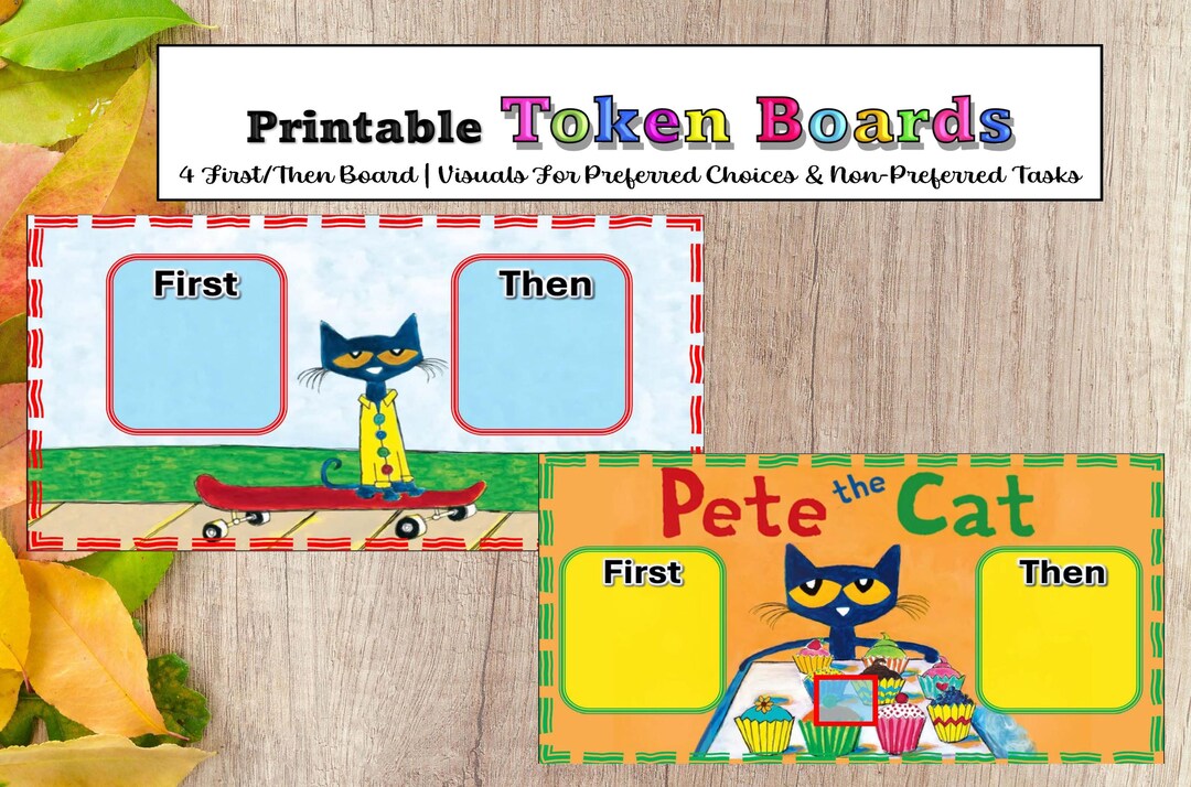 Pete the Cat First/token Board, 4 First/then Boards, Special Education ...