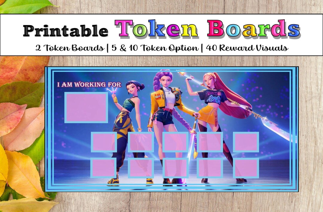 Kpop Token Boards, 5 & 10 Tokens, Visuals, BCBA, RBT, Special Education ...