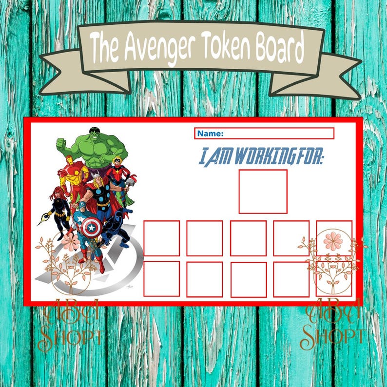 The Avengers Token Board Economy With 5,8 & 10 Token Board Options, ABA ...