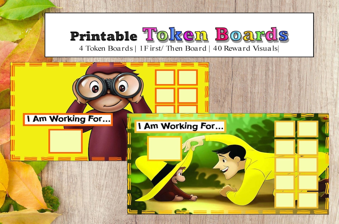 Curious George Token Boards and First/then Board, | 5 & 10 Tokens ...