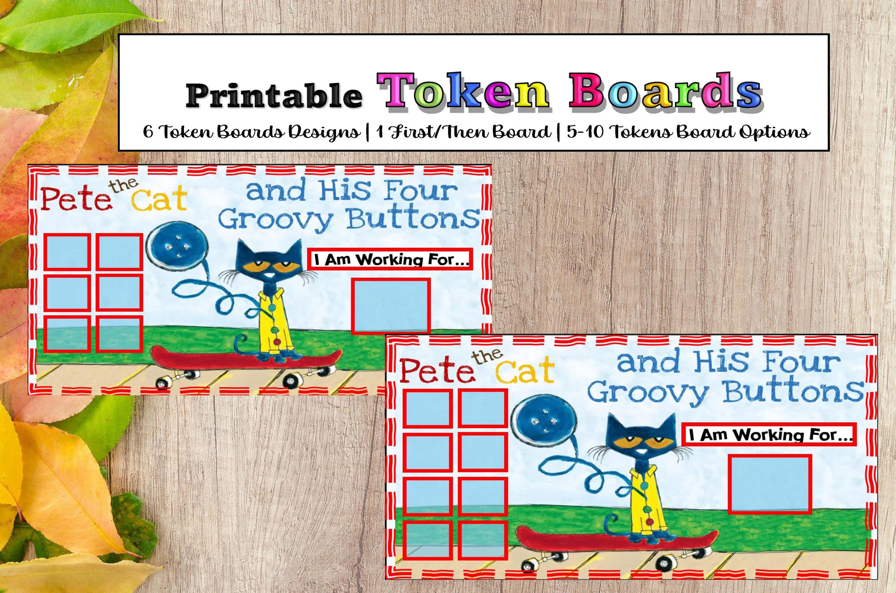 Pete the Cat Token Board With 5, 6 & 10 Token Board Options, 8 Token ...