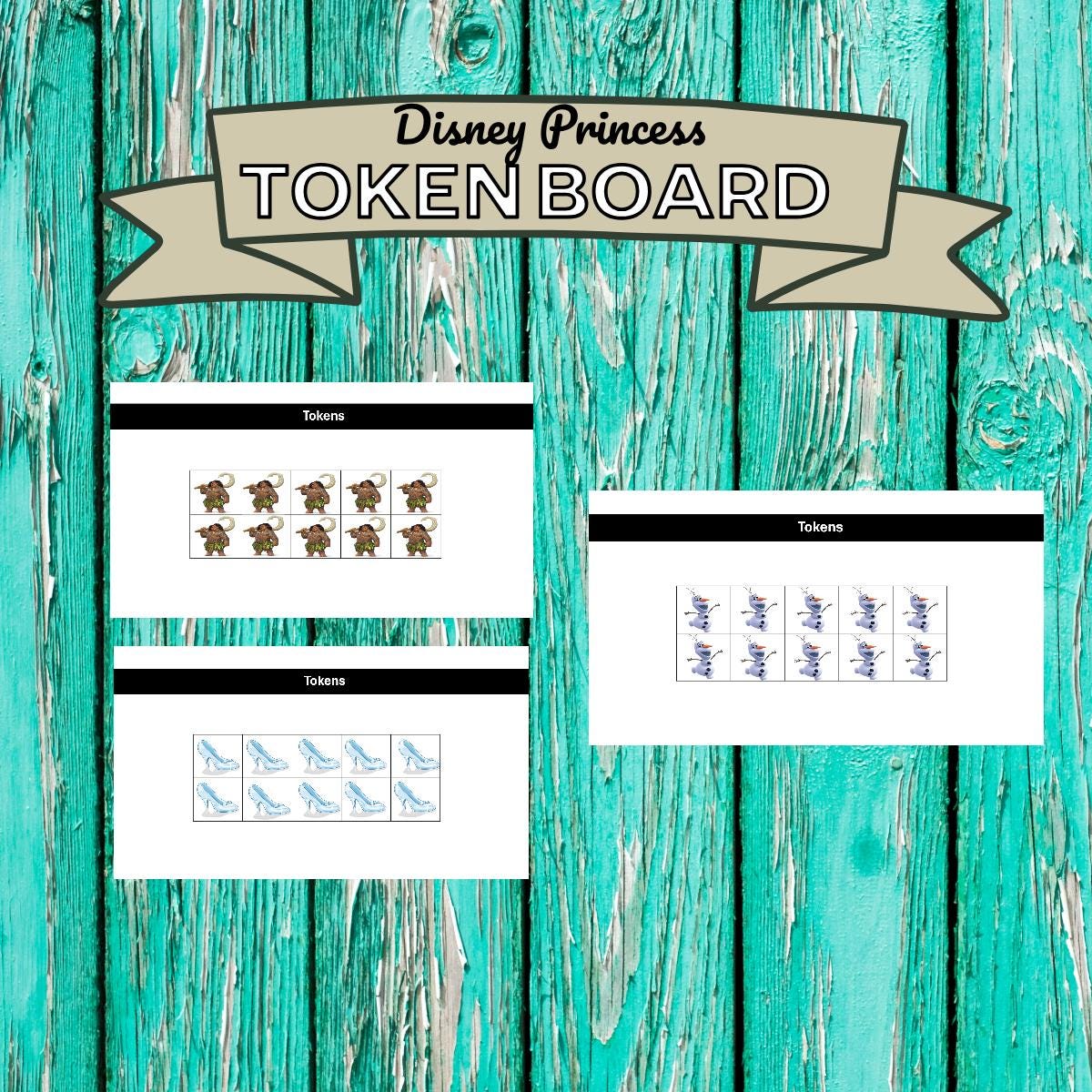 Printable Disney Princess Set of 15 Token Boards, Special Education ...