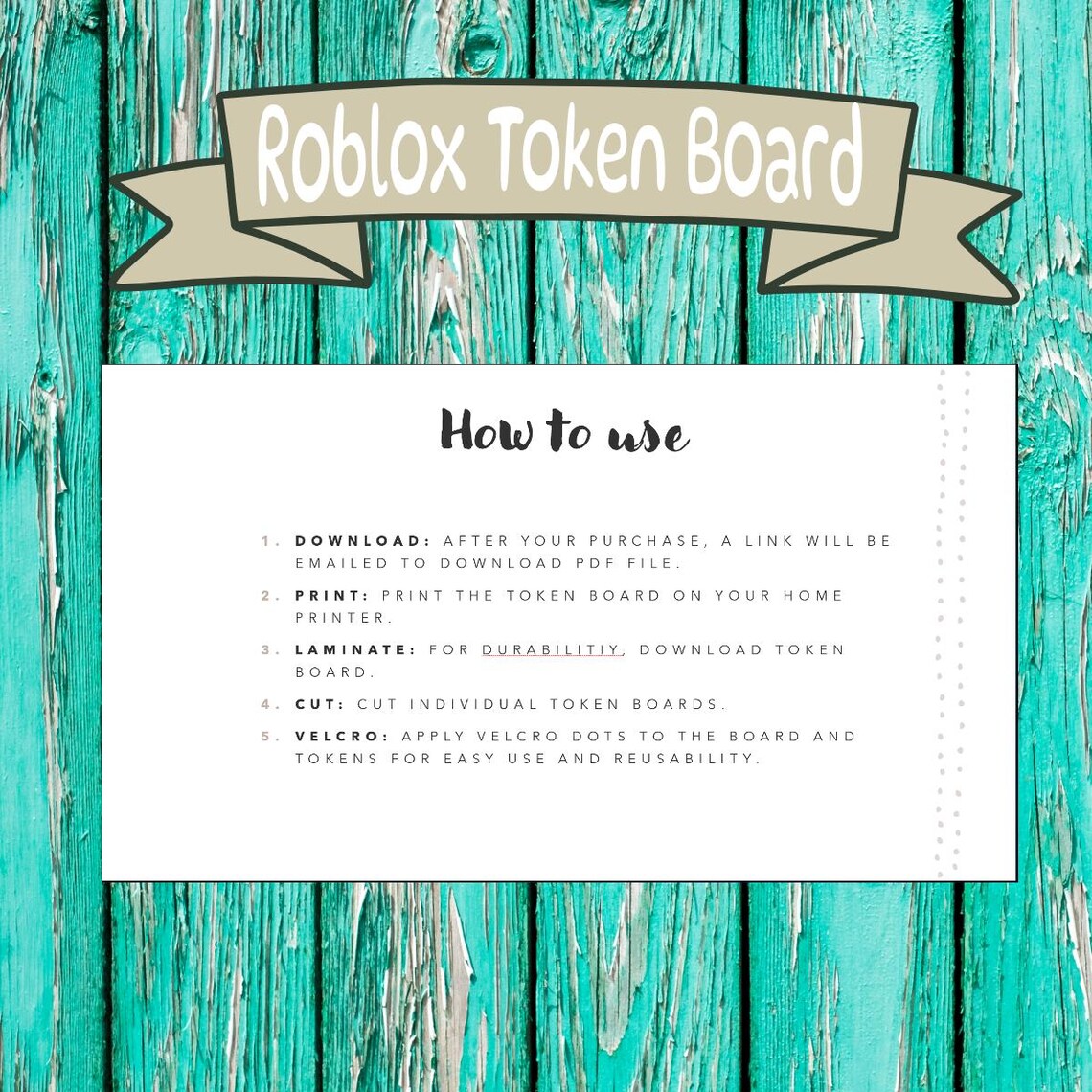 Roblox Token Board With 6 & 8 Token Board Options, ABA, Special ...