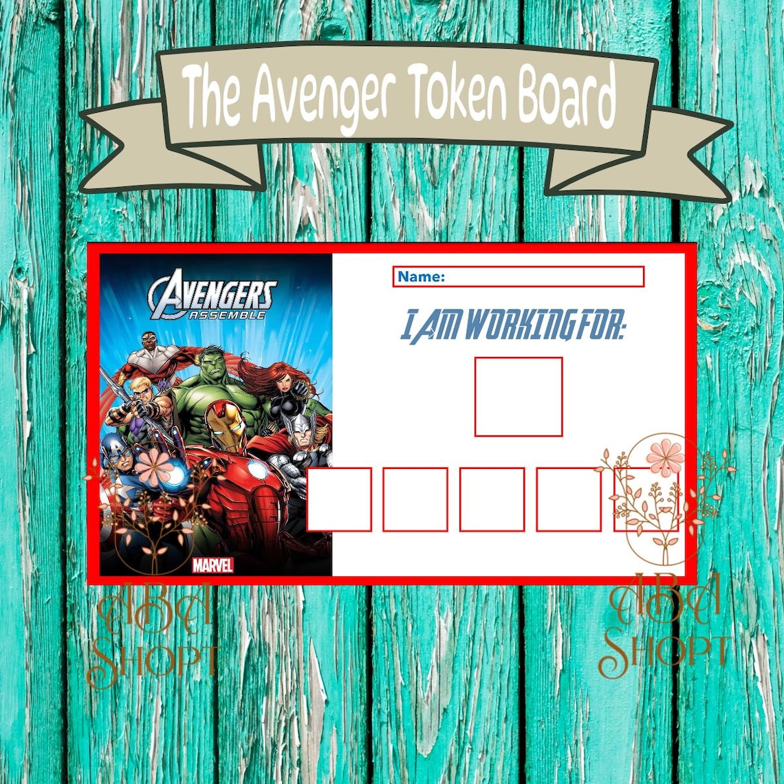 The Avengers Token Board Economy With 5,8 & 10 Token Board Options, ABA ...