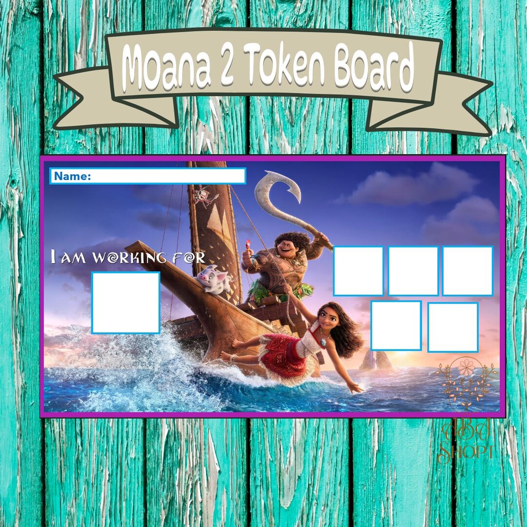 Moana 2 Token Board Economy With 5 & 10 Token Board Options, ABA ...