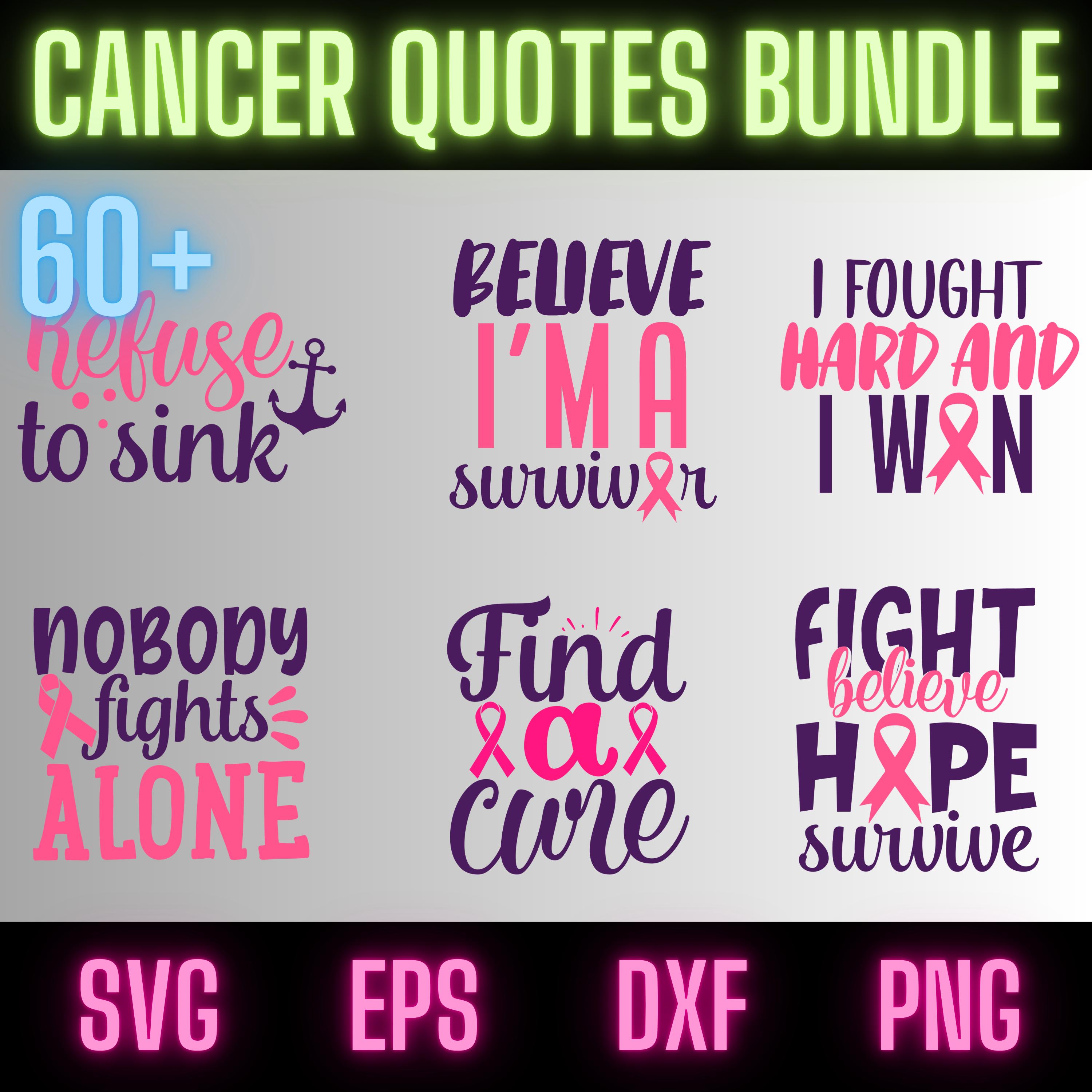 Cancer Quotes Svg, Fight Cancer Svg, Cancer Awareness, Breast Cancer ...