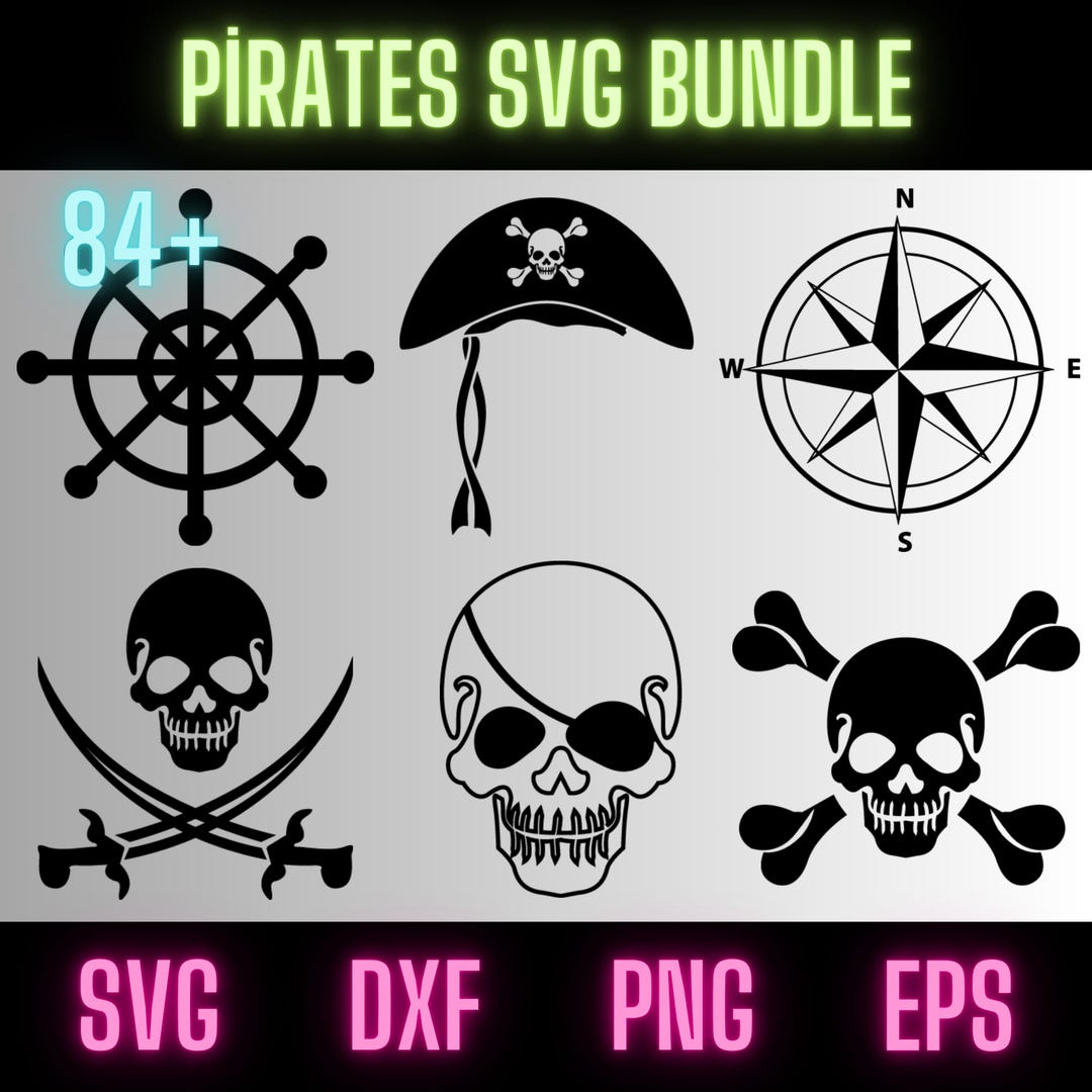 Pirate SVG Bundle, Pirate Cut Files, Pirate Silhouette, Pirate Clipart ...