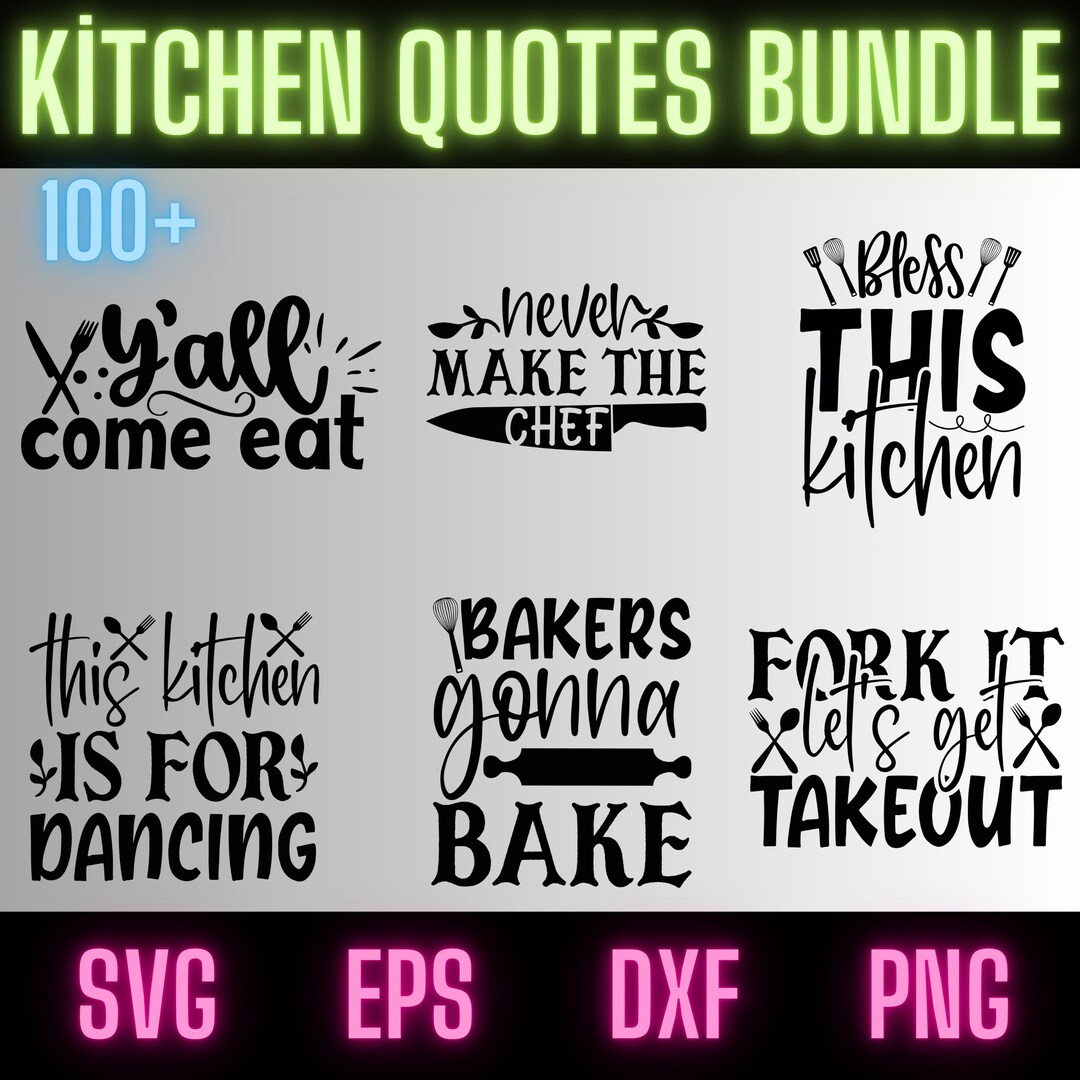 Kitchen SVG Bundle, Kitchen Svg Cut File, Kitchen Quotes SVG, Kitchen ...