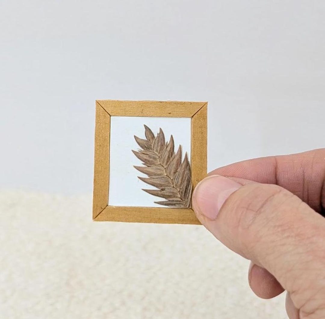 Miniature Wooden Frame With Foraged Art - 1:12 Scale - Etsy