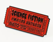 Science Fiction Double Feature Ticket Soft Enamel Pin Red | Etsy