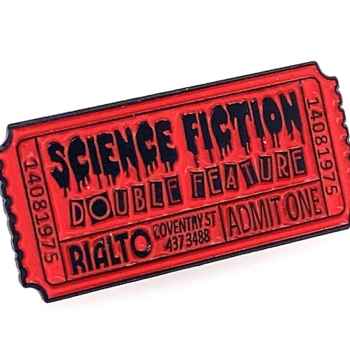 Science Fiction Double Feature Ticket Soft Enamel Pin Red - Etsy