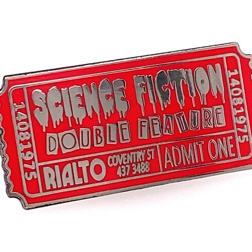 Science Fiction Double Feature Ticket Hard Enamel Pin Red | Etsy