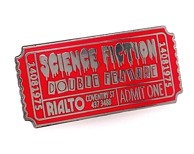 Science Fiction Double Feature Ticket Hard Enamel Pin Red - Etsy