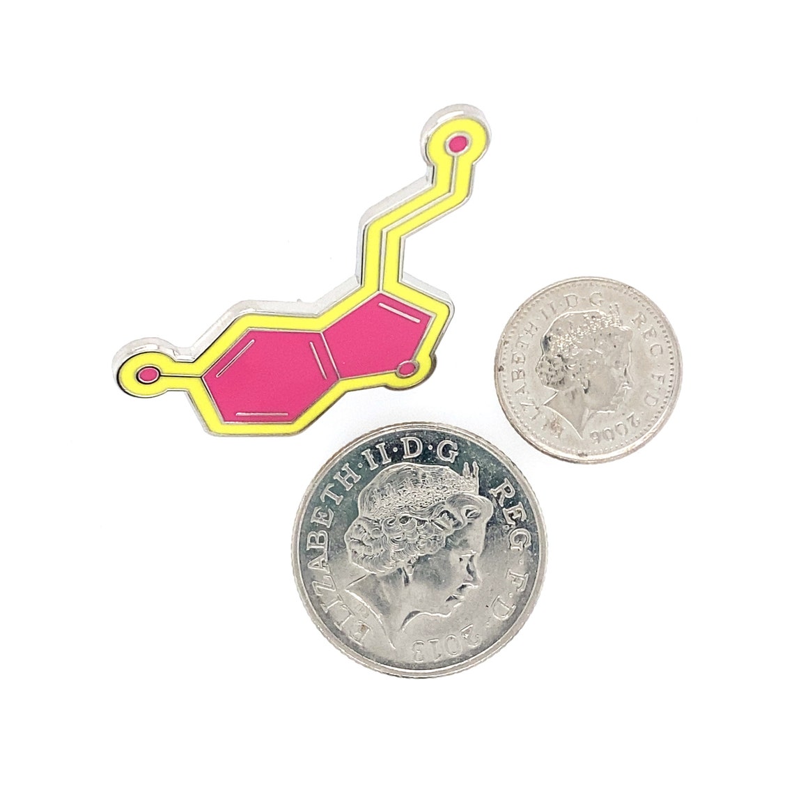 Serotonin Molecule Hard Enamel Pin Lapel Brooch Happy - Etsy