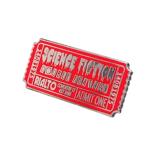 Science Fiction Double Feature Ticket Hard Enamel Pin - Red Lapel ...