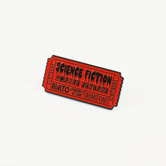 Science Fiction Double Feature Ticket Soft Enamel Pin Red | Etsy