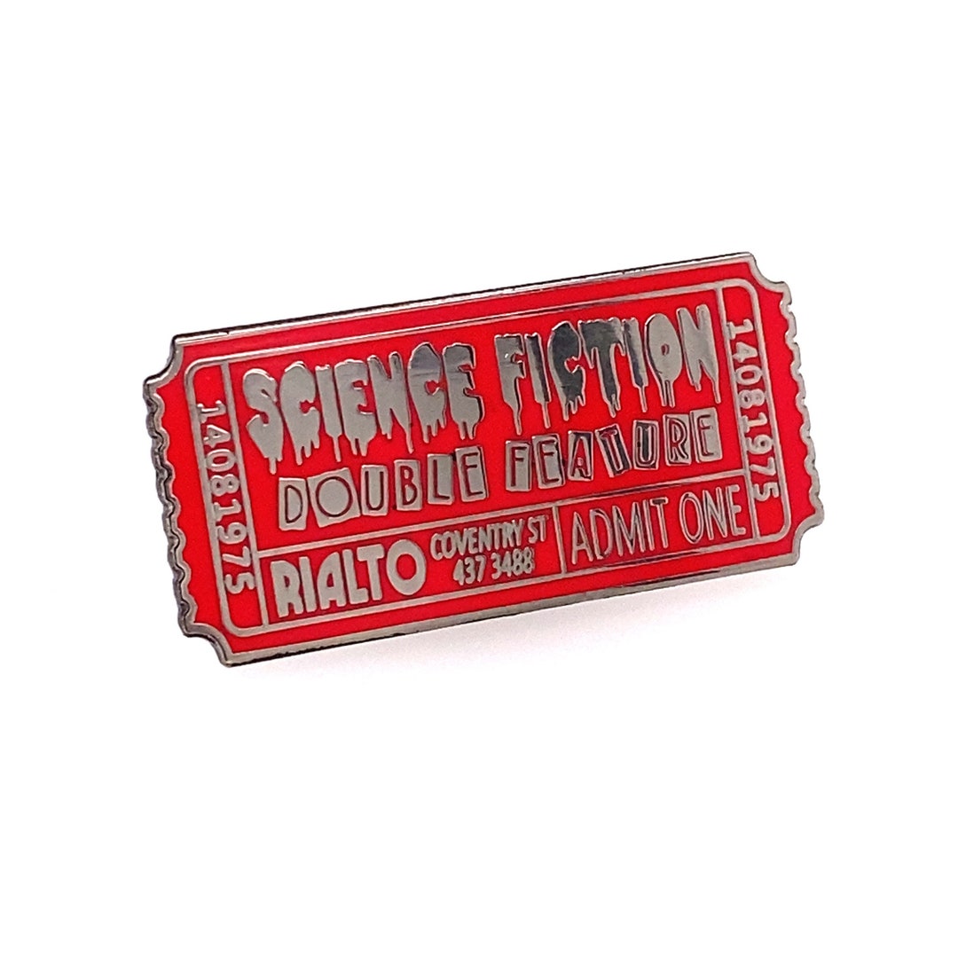 Science Fiction Double Feature Ticket Hard Enamel Pin - Red Lapel ...