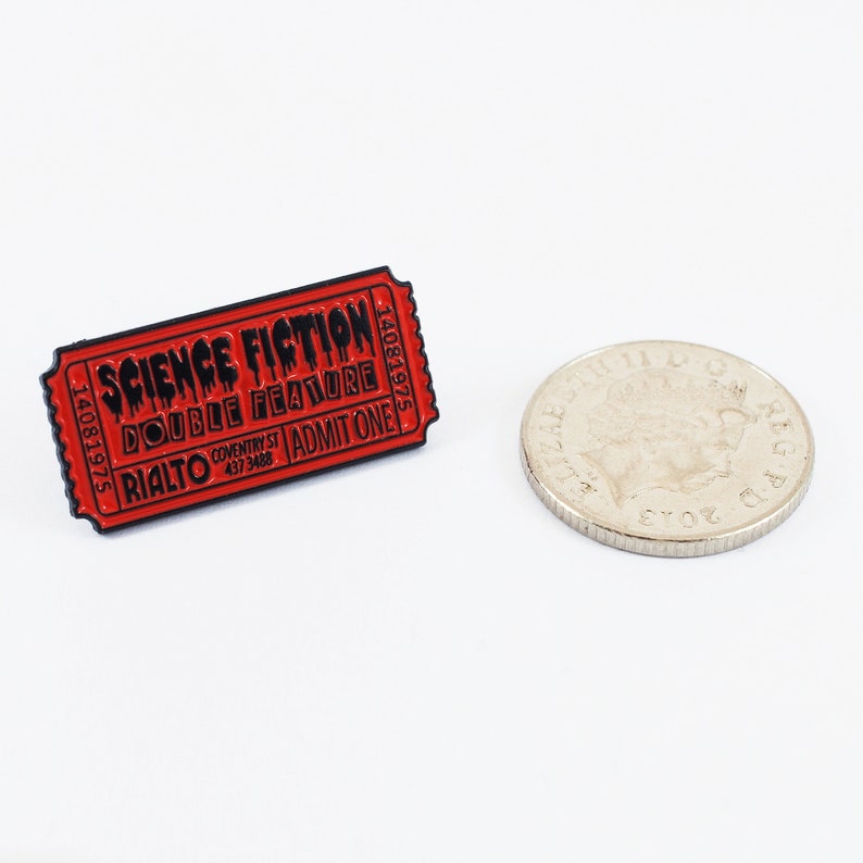 Science Fiction Double Feature Ticket Soft Enamel Pin Red | Etsy
