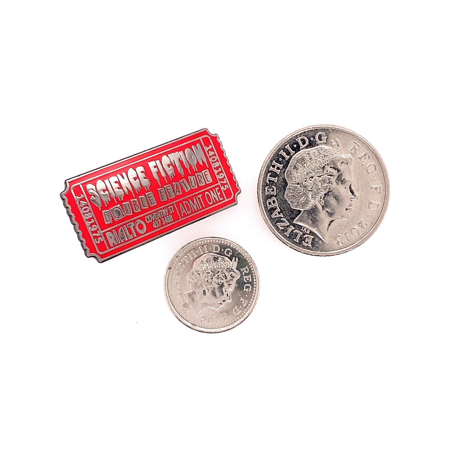 Science Fiction Double Feature Ticket Hard Enamel Pin Red | Etsy