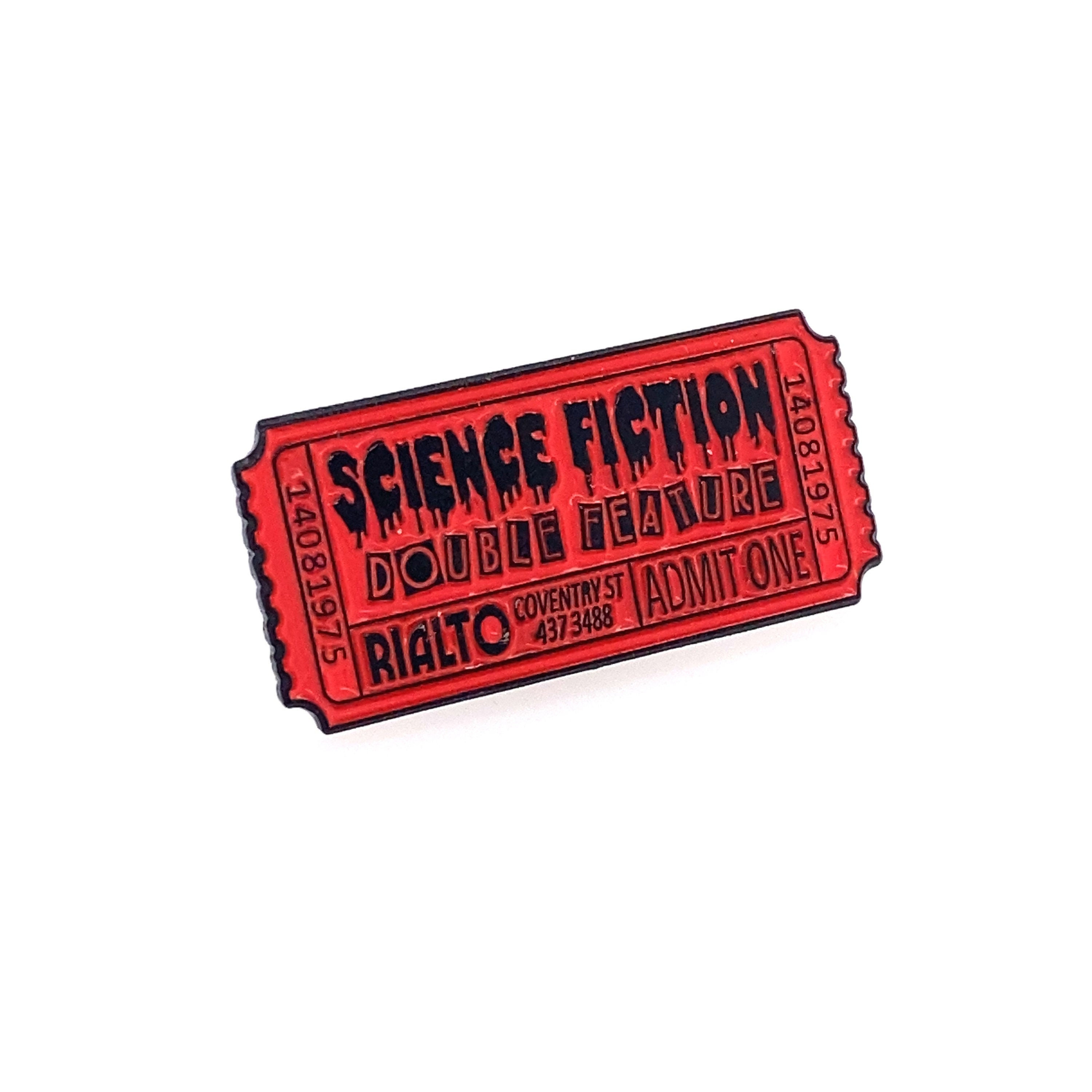 Science Fiction Double Feature Ticket Soft Enamel Pin Red - Etsy UK