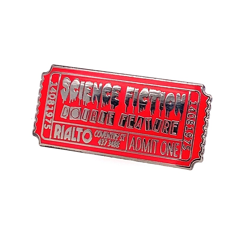Science Fiction Double Feature Ticket Hard Enamel Pin Red | Etsy