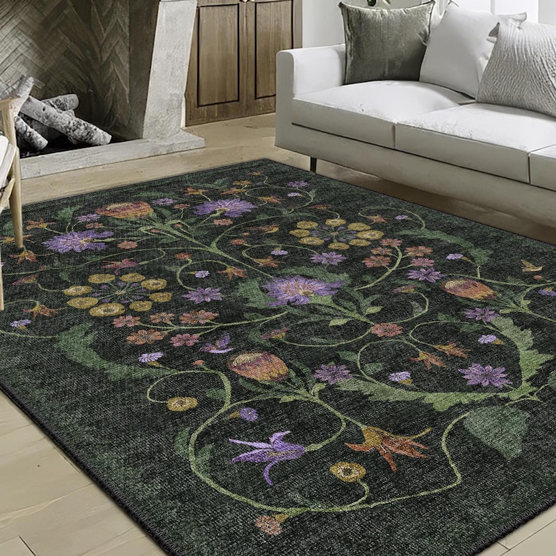 Dark Green Rug - Etsy