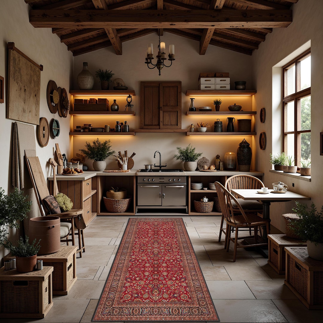 Turkish Runner Rug, Non-slip Stain-resistant Kitchen Mat, Foldable Thin ...