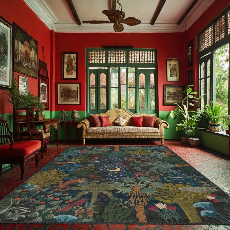 Forest Animals Hallway Runner, Turkish Oriental Rug - Etsy UK