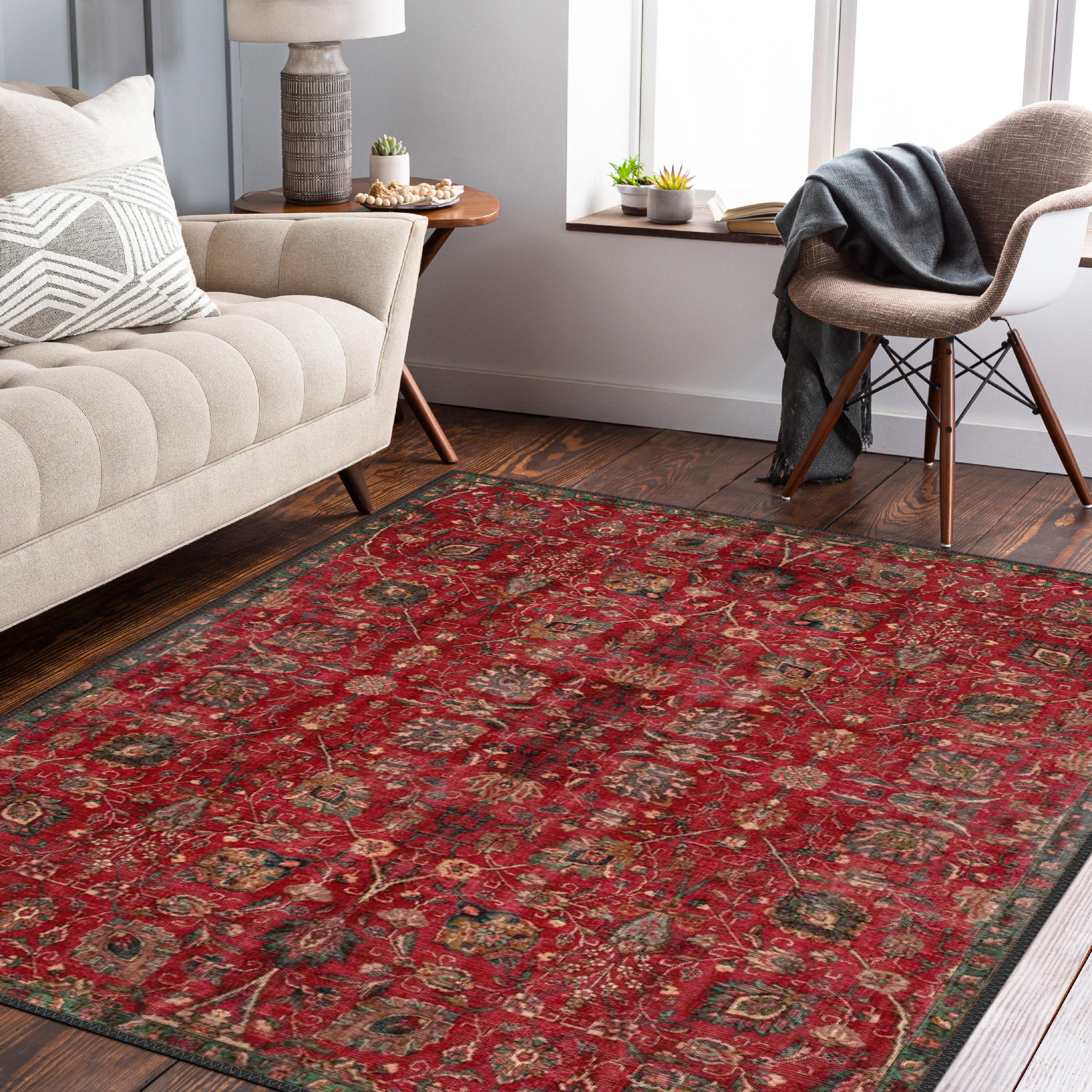 Turkish Red Rug, Vintage Style Area Rug, Ideal for Living Room Dining ...