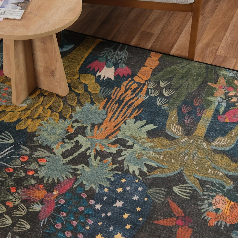 Forest Animals Hallway Runner, Turkish Oriental Rug - Etsy UK