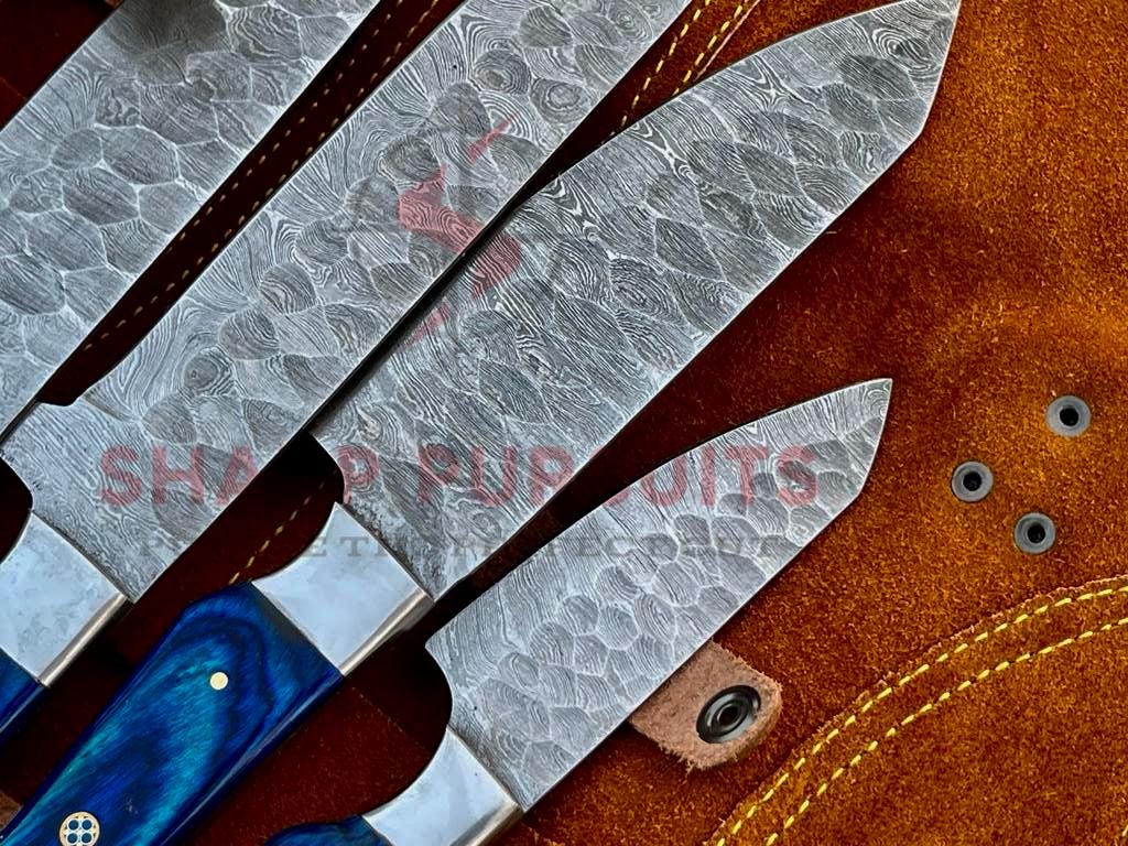 Hand Forged 5-pieces Damascus Knives Set, Premium Kitchen Knives ...