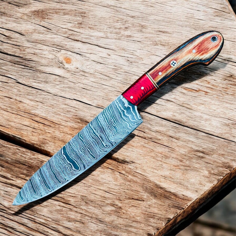 Hand-forged Damascus Chef Knife Set- Exotic Handle, Sharp Kitchen ...