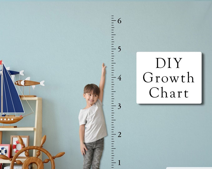 DIY Growth Chart Ruler Vinyl Decal Kit - Traditional Style - Small #s ...