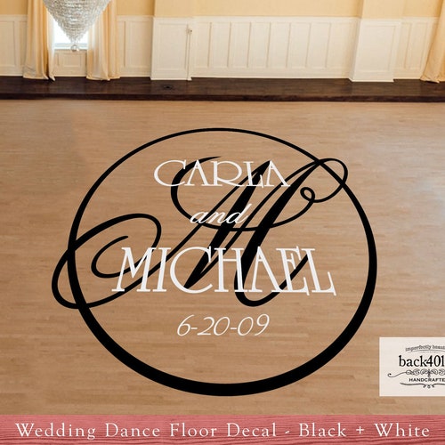 Monogram Wedding Reception Dance Floor Vinyl Decal W-002 - Etsy