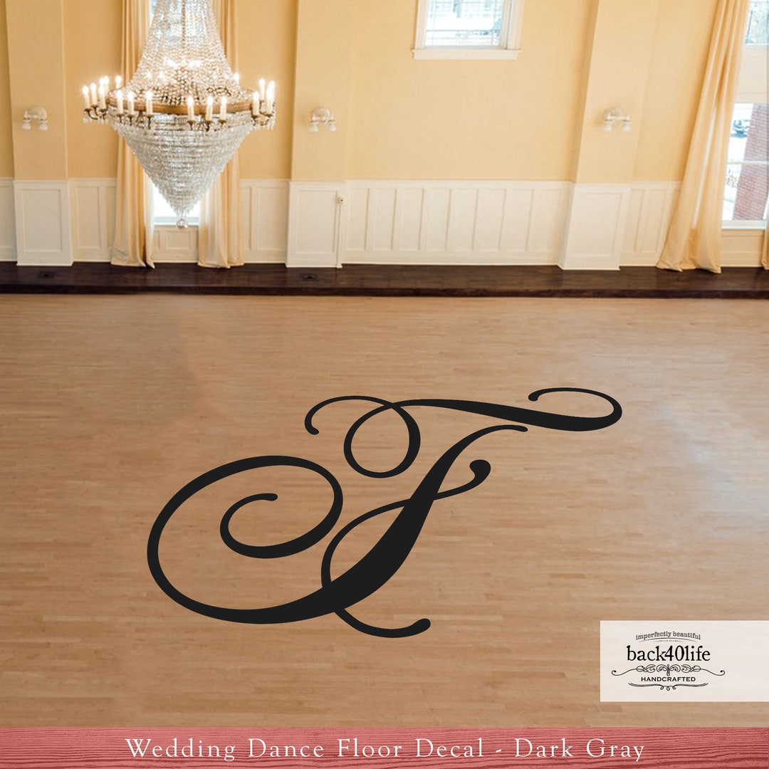 Monogram Wedding Reception Dance Floor Vinyl Decal (W-002) - Back40life ...