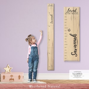 Personalized Wooden Kids Growth Chart - Height Ruler for Boys Girls ...
