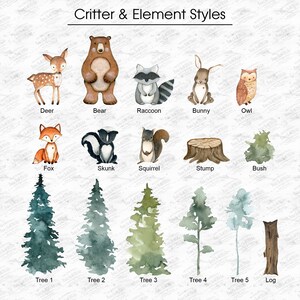 Forest Critters Vinyl Decal DIY Forest Scene - Back40life (PC-001E) - Etsy