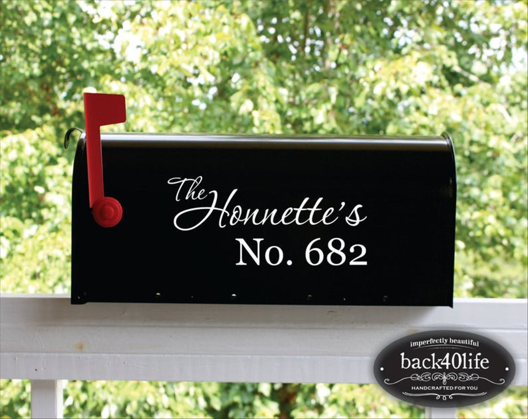 Personalized Mailbox Numbers - Street Address Vinyl Decal - Custom ...