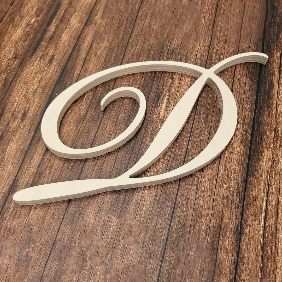 Precision Cut Wood Posh Calligraphy Script Monogram Letter (LC-08 ...