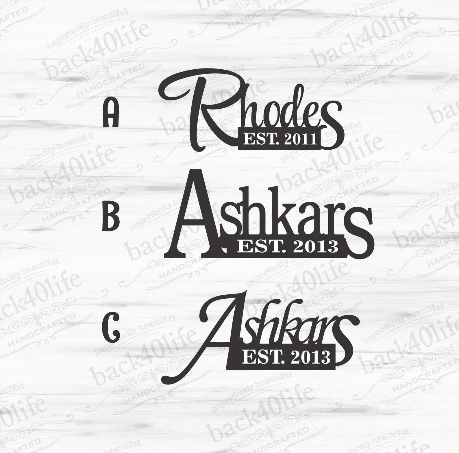 Family Name and Established Date Monogram Vinyl Wall Decal - Etsy
