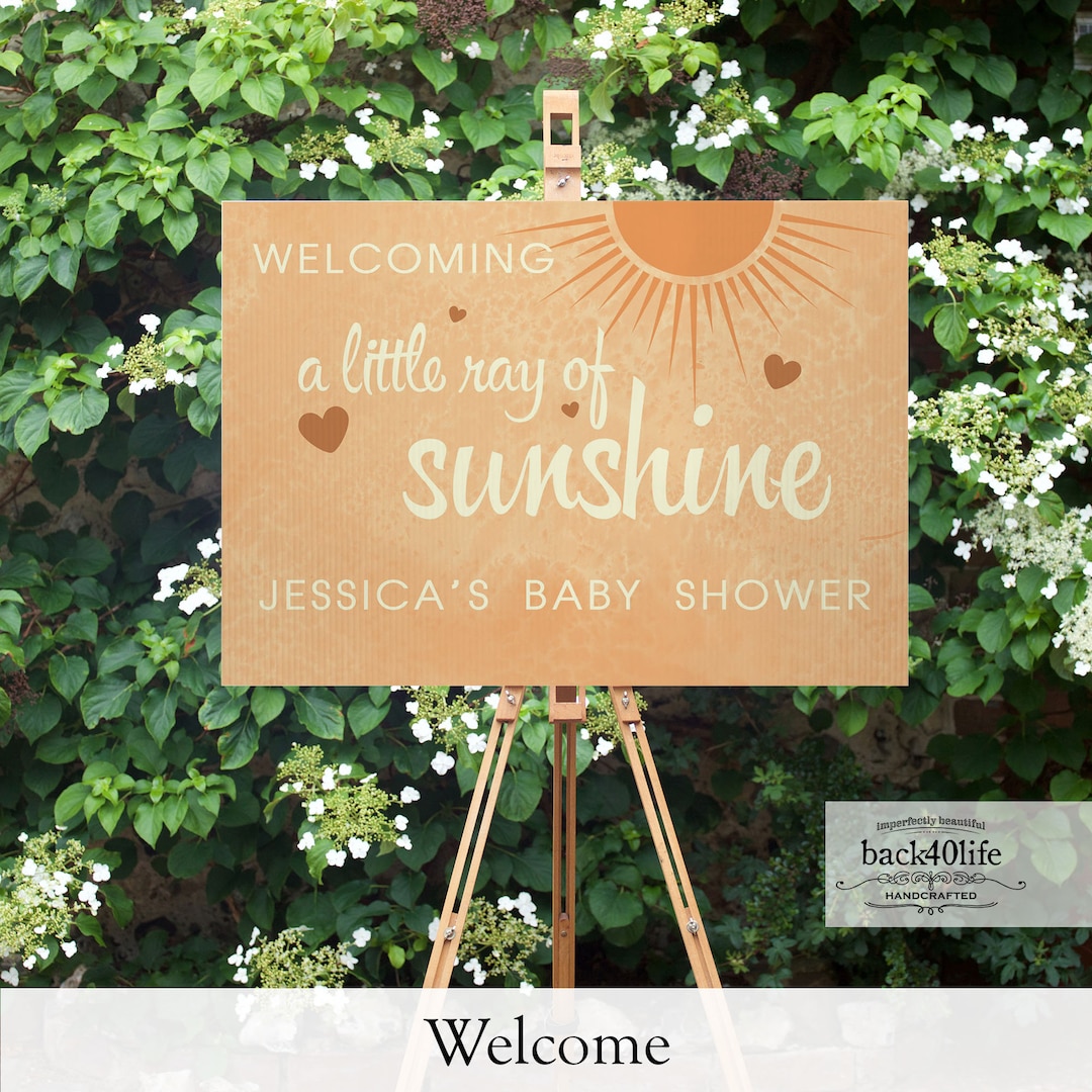 Baby Shower Sign - Little Ray of Sunshine - Welcome Directional Parking ...