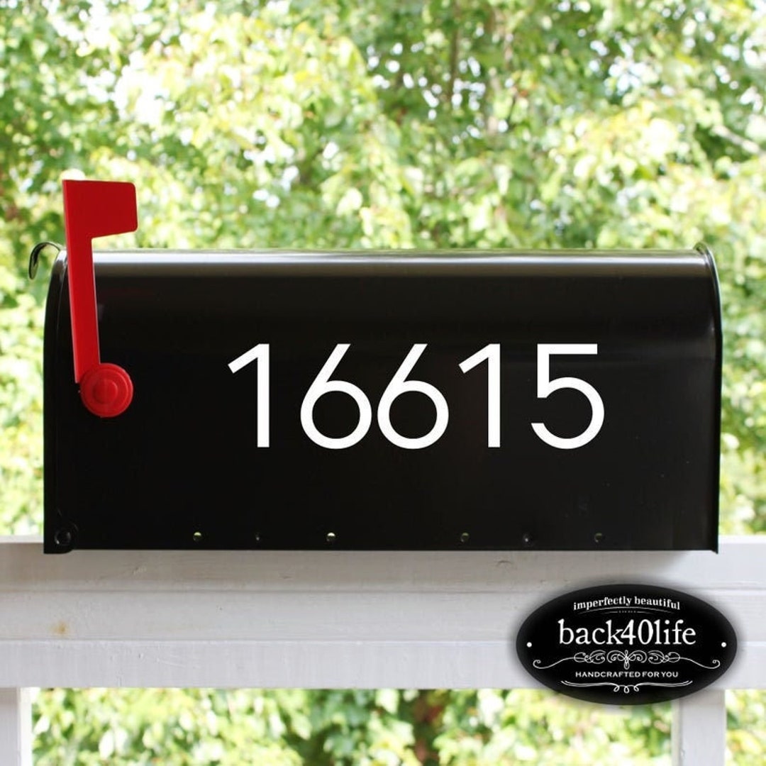 Personalized Mailbox Numbers - Street Address Vinyl Decal - Custom ...