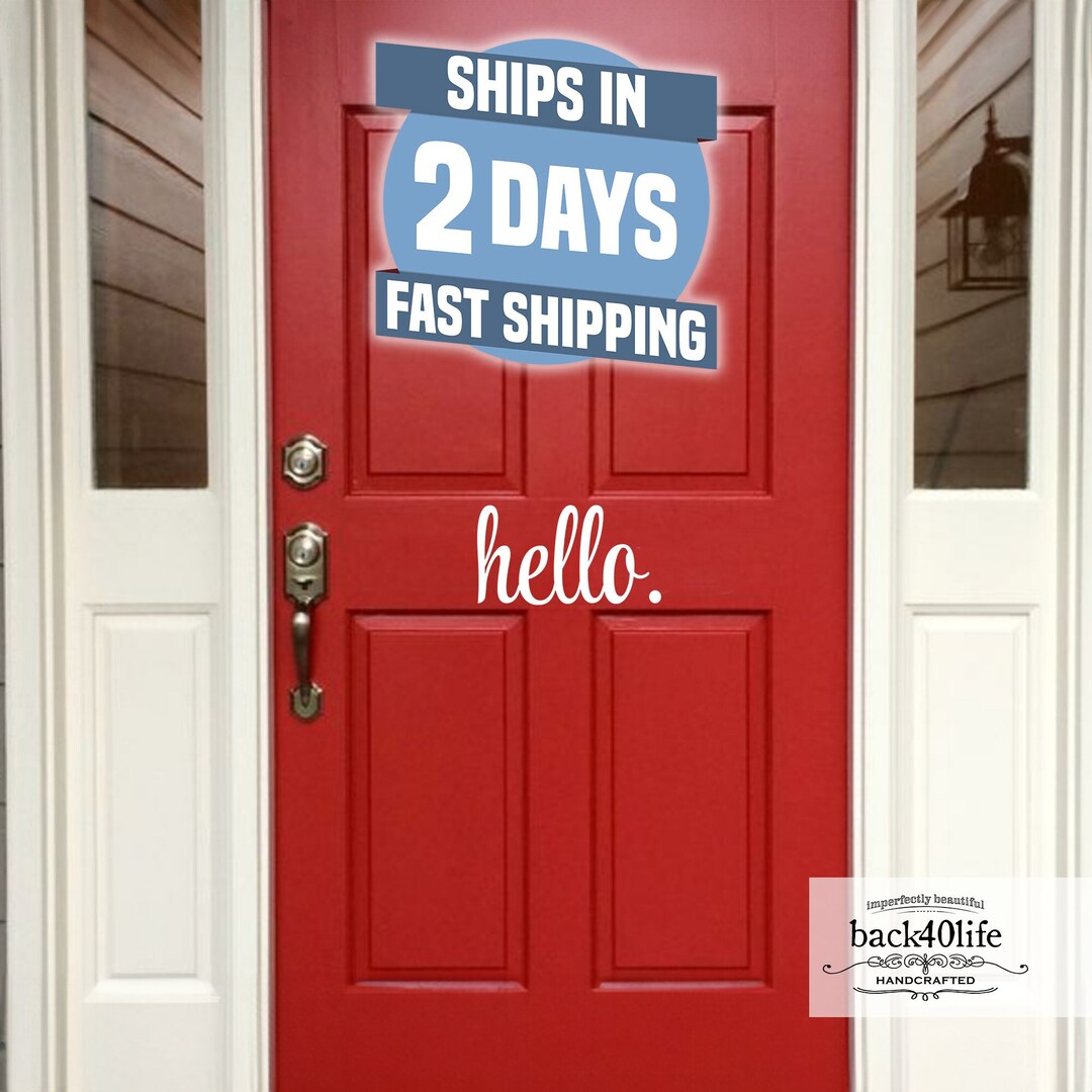 Personalized Front Door Greeting - Hello Welcome Vinyl Decal - Custom ...
